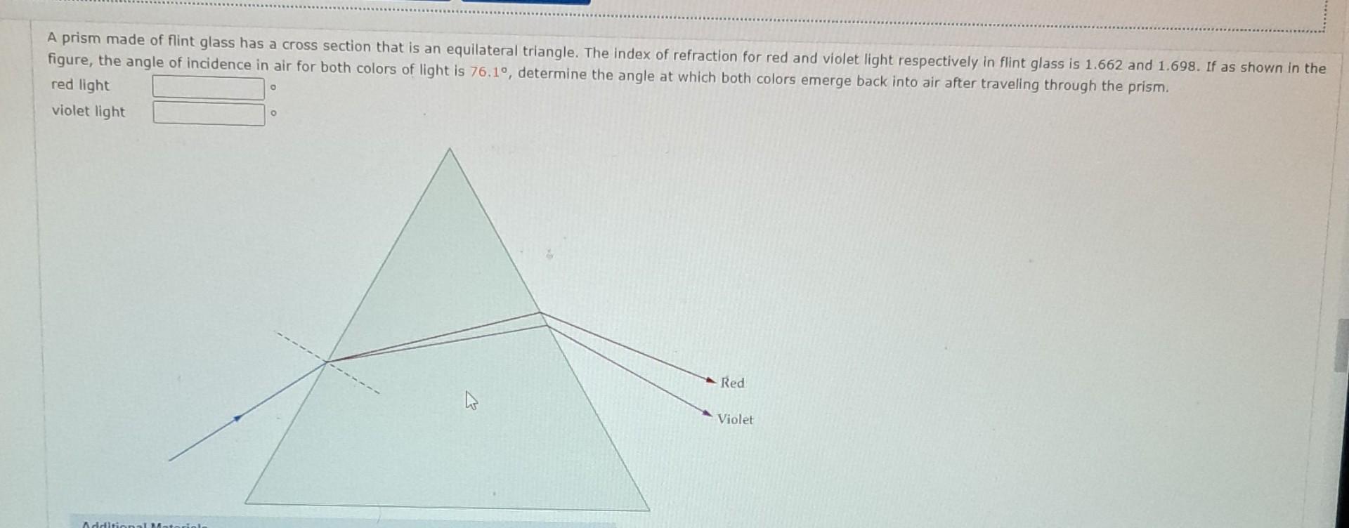 A prism made of flint glass has a cross section that | Chegg.com