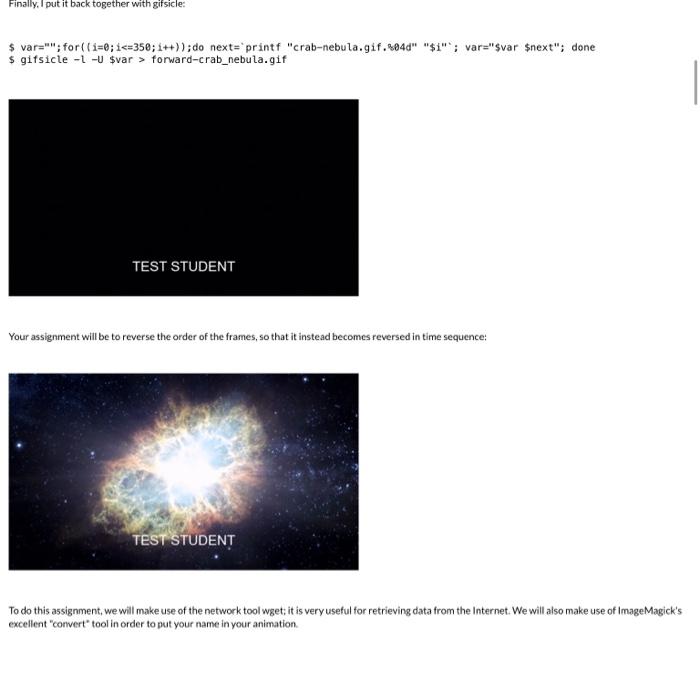 Solved Unix Tools Step 7 Order Of The Frames Are Not Being 