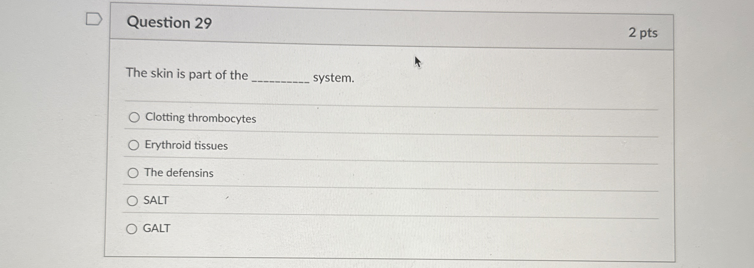 Solved Question 292 ﻿ptsThe skin is part of the | Chegg.com