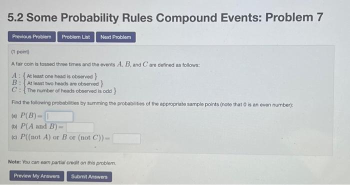 Solved 5.2 Some Probability Rules Compound Events: Problem 7 | Chegg.com