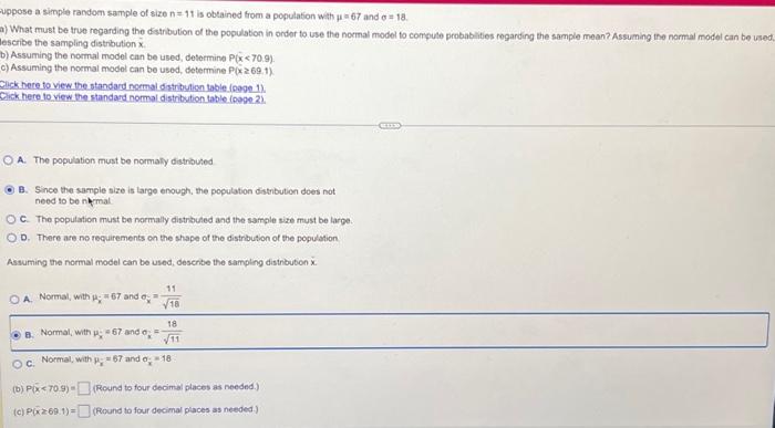 Solved uppose a simple random sample of size n=11 is | Chegg.com