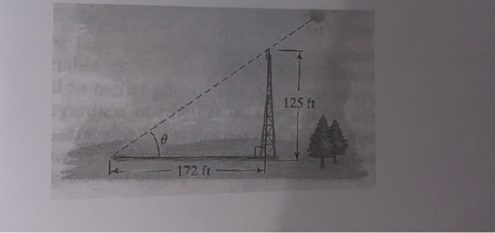 Solved A tower that is 125 feet tall casts a shadow 172 feet | Chegg.com
