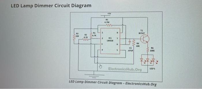 Solved LED Lamp Dimmer Circuit Diagram +5V RS M w 1 . TI BCS | Chegg.com