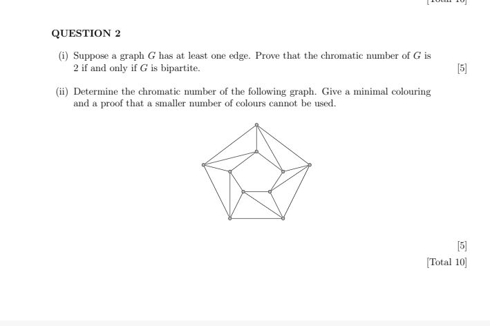 Solved QUESTION 2(i) ﻿Suppose a graph G ﻿has at least one | Chegg.com