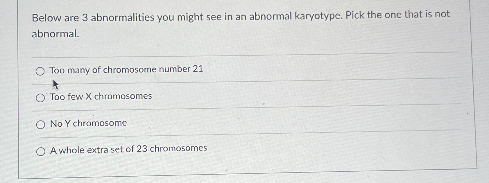 Solved Below are 3 ﻿abnormalities you might see in an | Chegg.com