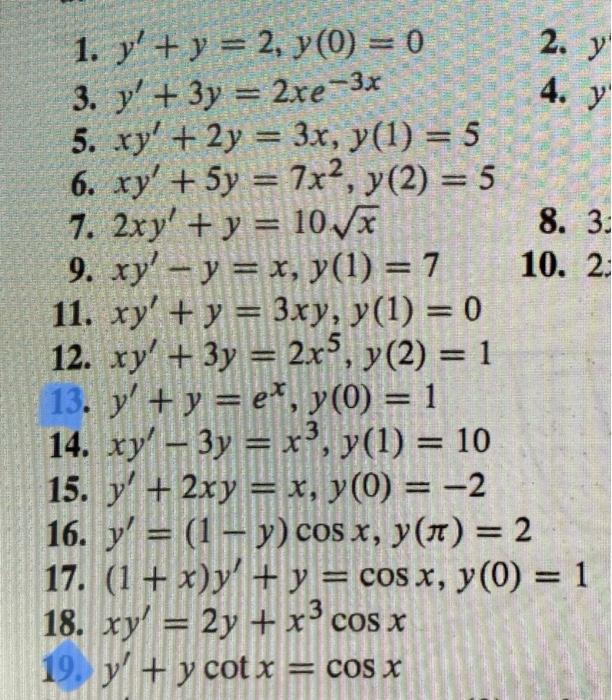 Solved Find general solutions of the differential equations | Chegg.com
