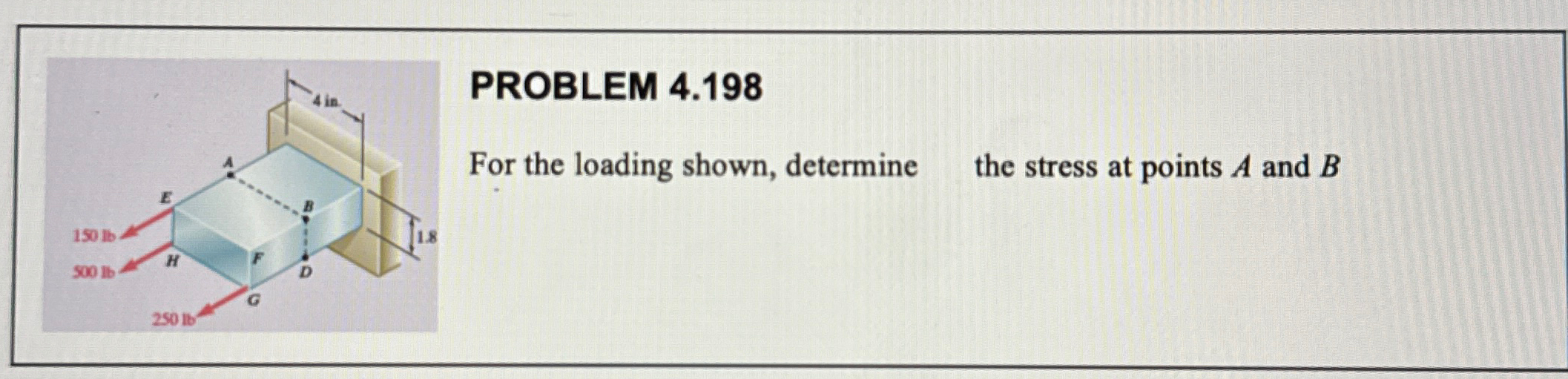 Solved PROBLEM 4.198For the loading shown, determine the | Chegg.com