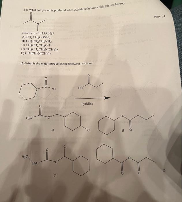Solved 14) What compound is produced when | Chegg.com