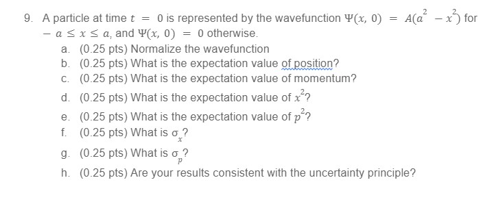 Solved A particle at time t=0 ﻿is represented by the | Chegg.com