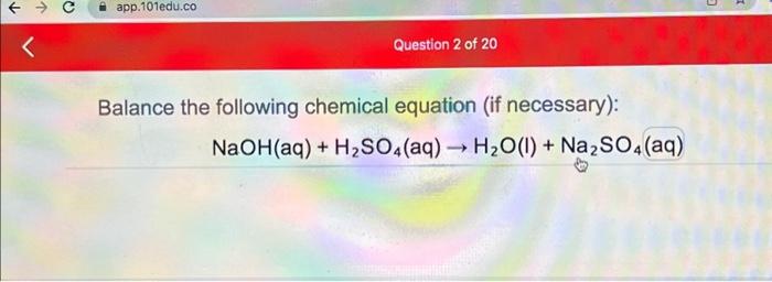 Solved Balance the following chemical equation (if | Chegg.com