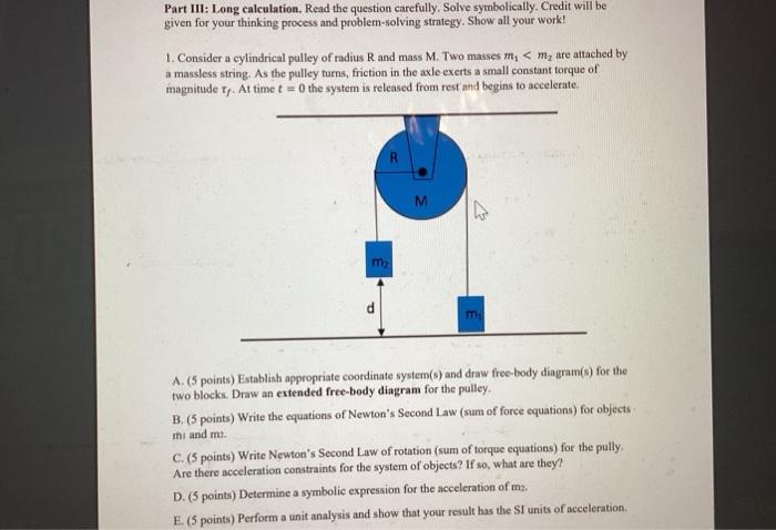 Solved Part III: Long calculation. Read the question | Chegg.com Solved Part III: Long calculation. Read the question | Chegg.com
