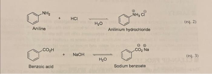 Solved (eq. 2) Aniline Anilinium hydrochloride +NaOH (eq. 3) | Chegg.com