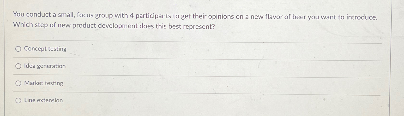 Solved You conduct a small, focus group with 4 ﻿participants | Chegg.com