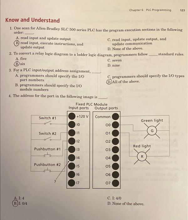Solved 1. One scan for Allen-Bradley SLC 500 series PLC has | Chegg.com