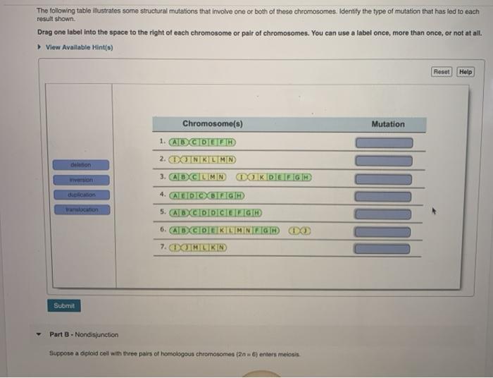 Solved Chromosomal mutations are changes in the normal | Chegg.com