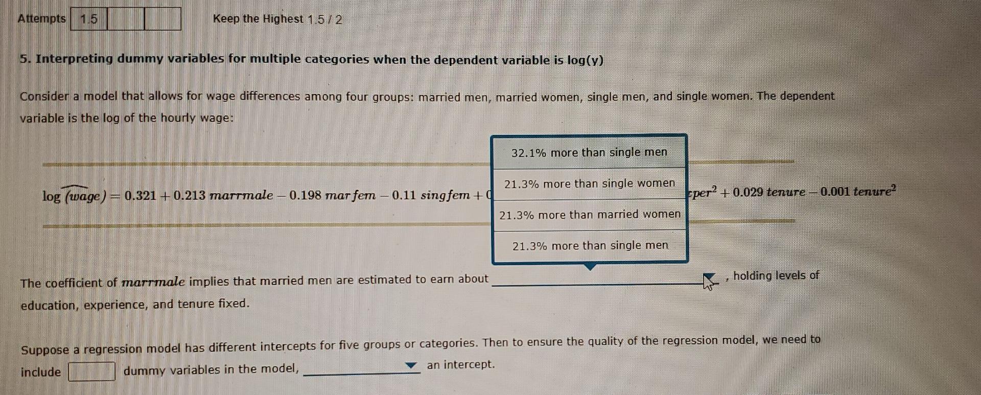 Solved 5. Interpreting dummy variables for multiple | Chegg.com