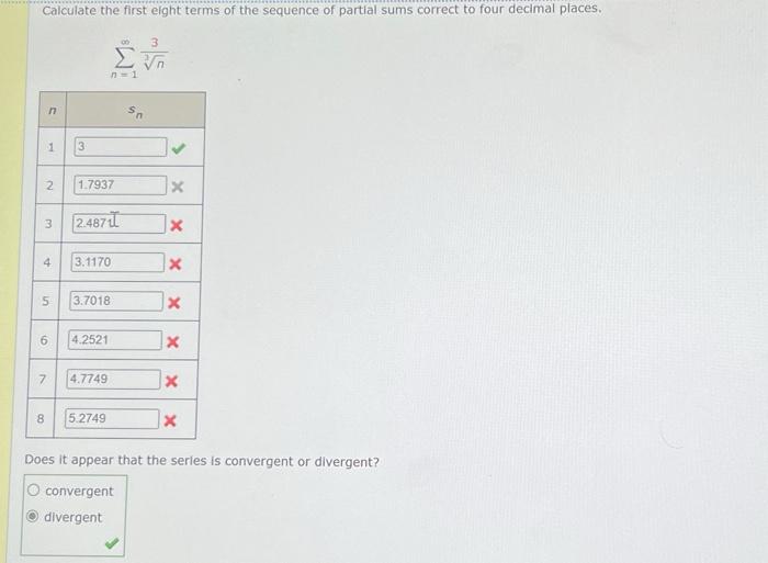 Solved ∑n=1∞3n3 Does it appear that the series is convergent | Chegg.com