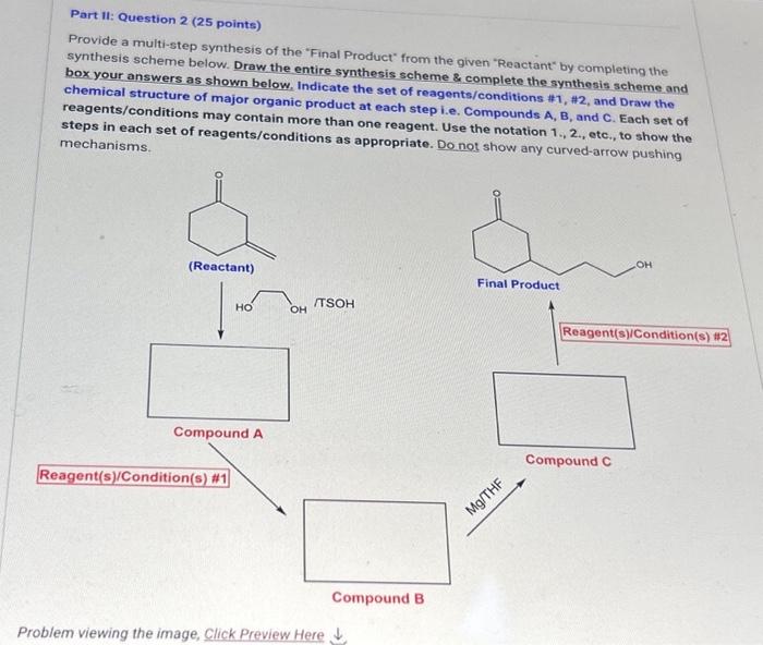 Solved Part II: Question 2 (25 points) Provide a multi-step | Chegg.com