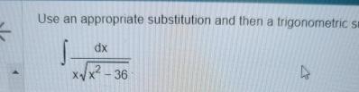 Solved Use an appropriate substitution and then a | Chegg.com