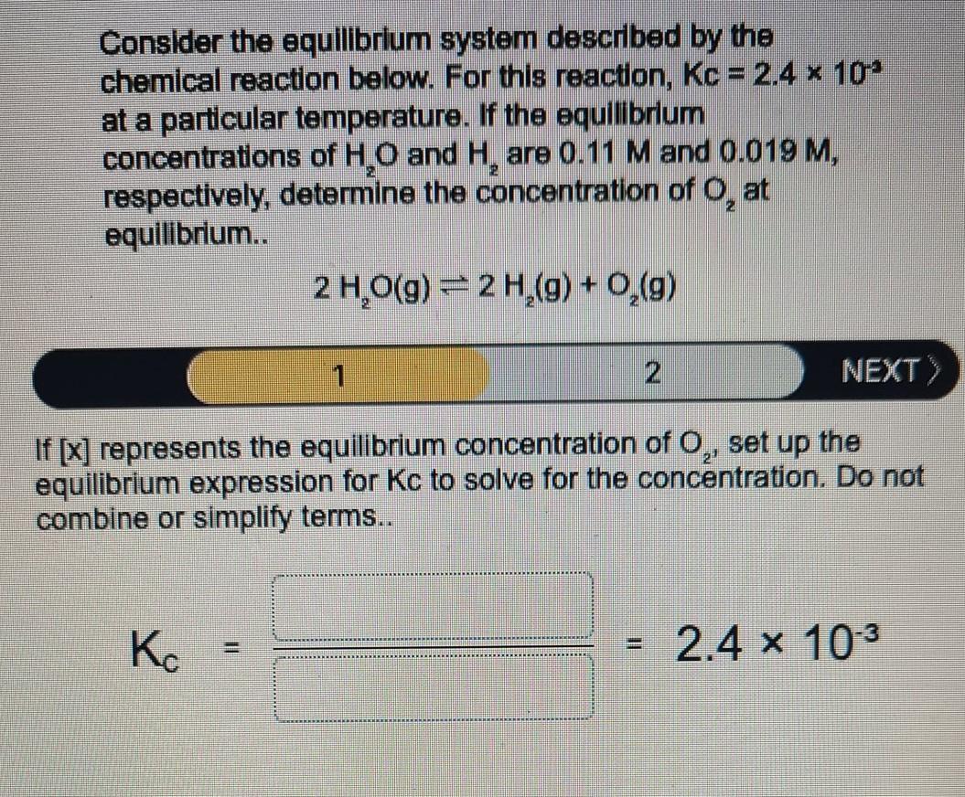 Solved Consider the equilibrium system described by the | Chegg.com