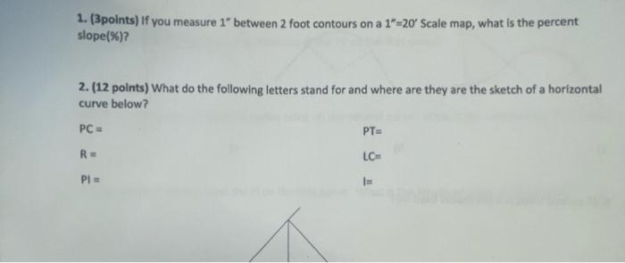 Solved 1. (3points) If you measure 1′′ between 2 foot | Chegg.com