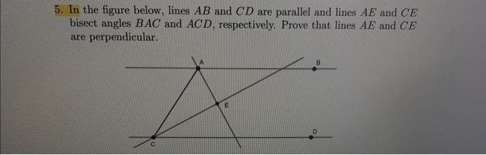 Solved 5. In the figure below, lines AB and CD are parallel | Chegg.com
