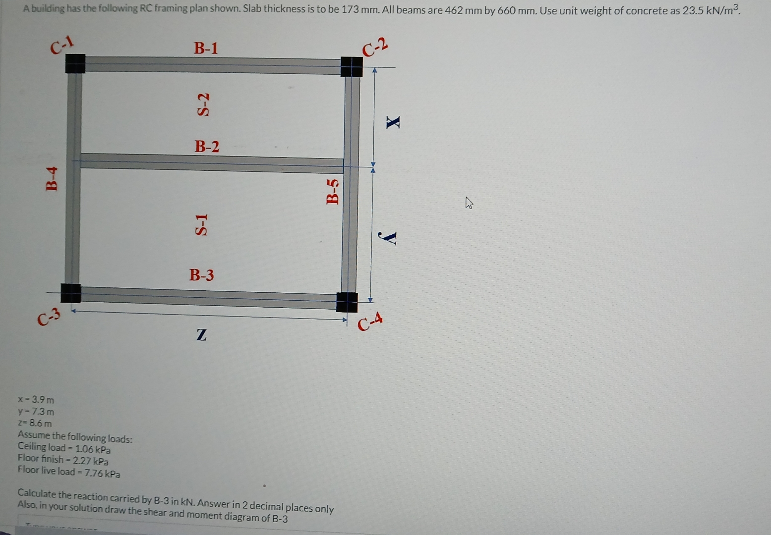 A building has the following RC framing plan shown. | Chegg.com