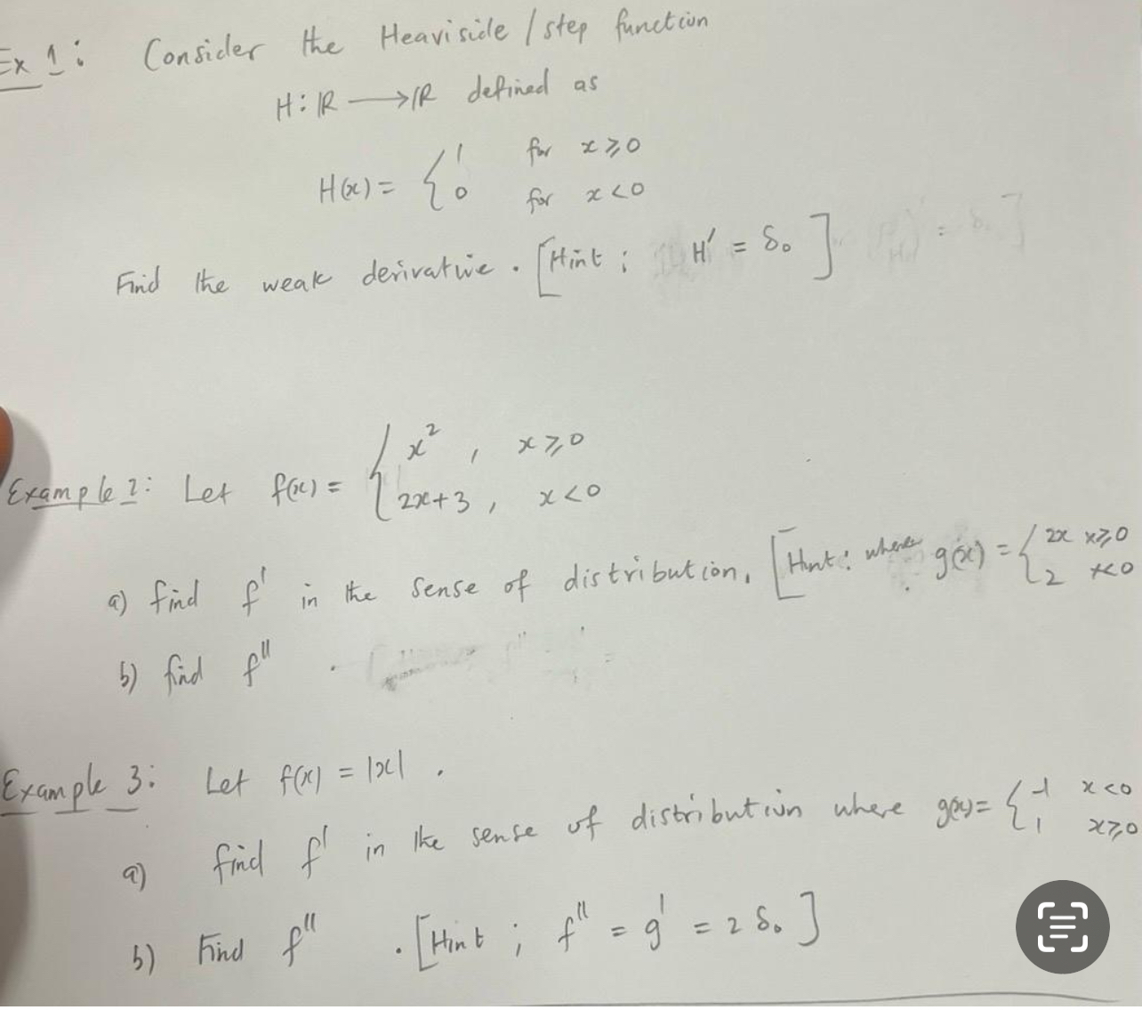 Solved Ex 1:- ﻿Consider the Heaviside/step | Chegg.com