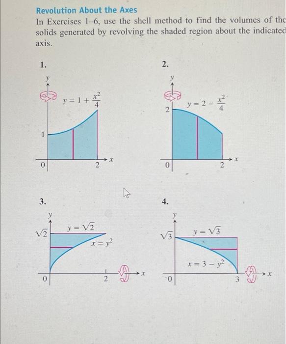 Solved Revolution About the Axes In Exercises 1-6, use the | Chegg.com