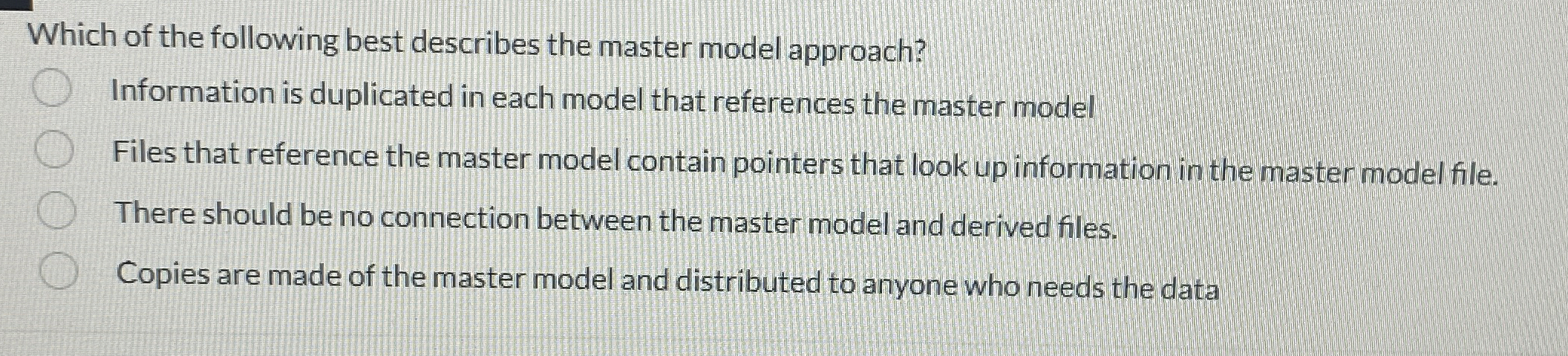 Solved Which of the following best describes the master | Chegg.com