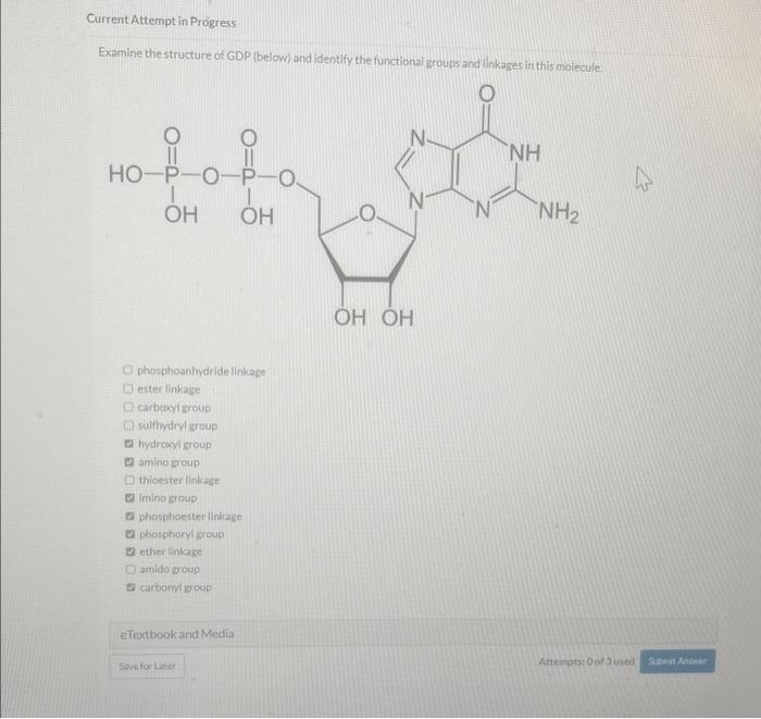 Solved Examine the structure of GDP (below) and identify the | Chegg.com