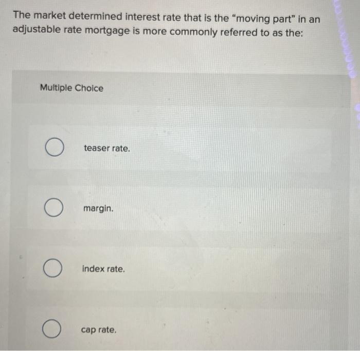 Solved The market determined interest rate that is the | Chegg.com