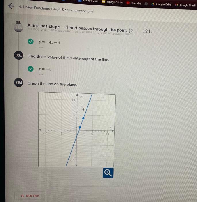 Solved Docs Google Slides Youtube f 4. Linear Functions > | Chegg.com