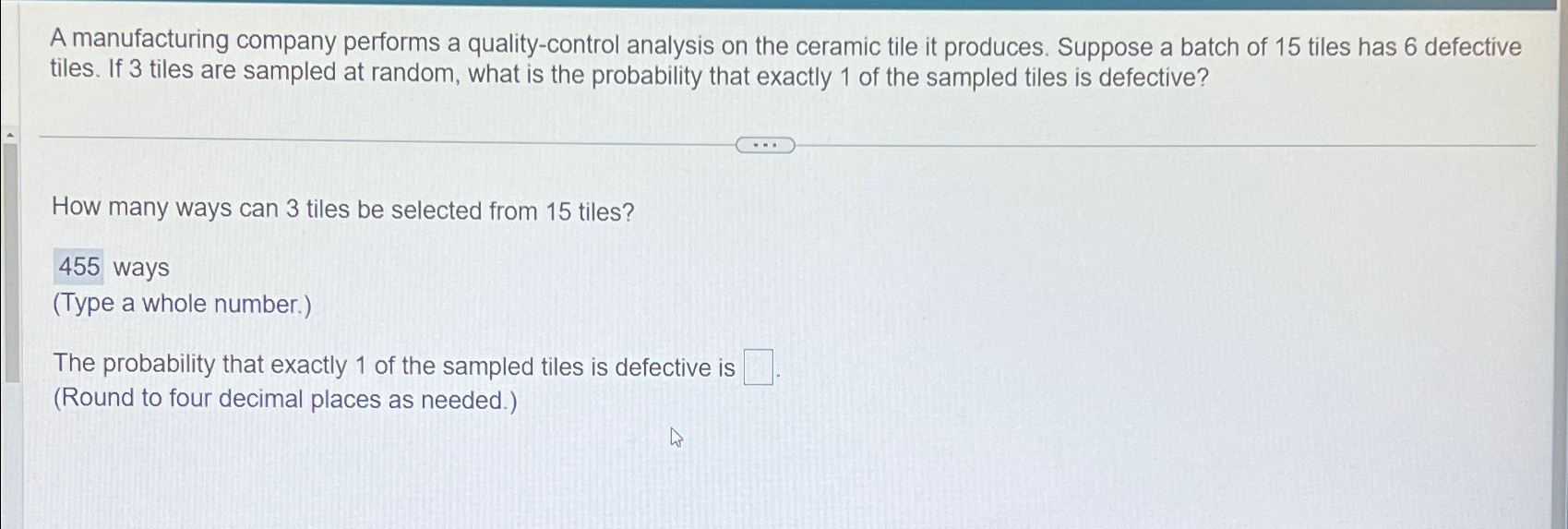Solved A manufacturing company performs a quality-control | Chegg.com