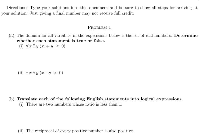 Solved Directions: Type your solutions into this document | Chegg.com