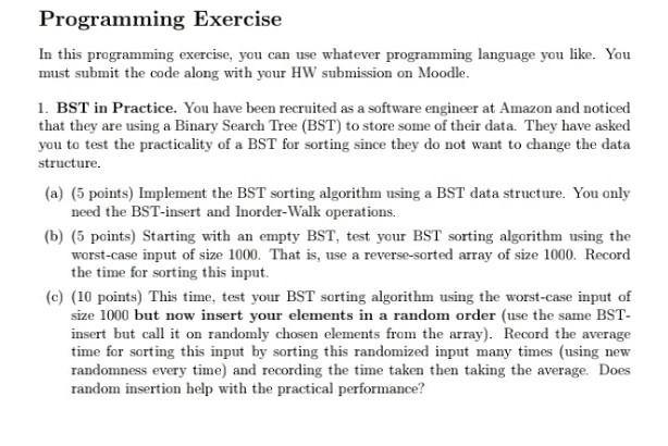 Solved Programming Exercise In this programming exercise, | Chegg.com
