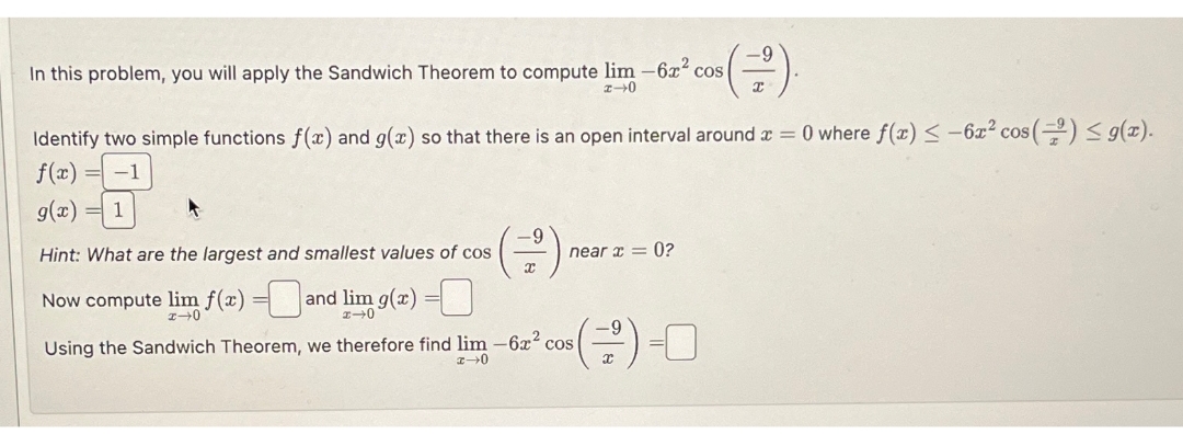 Solved In this problem, you will apply the Sandwich Theorem | Chegg.com