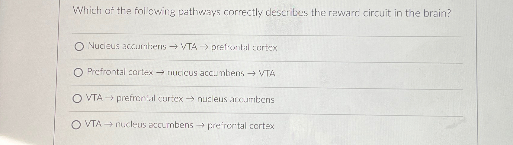 Solved Which of the following pathways correctly describes | Chegg.com