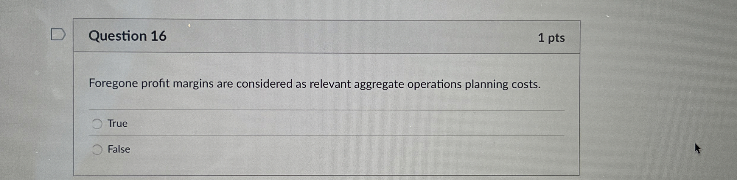 Solved Question 131 ﻿ptsThe aggregate operations planning, | Chegg.com
