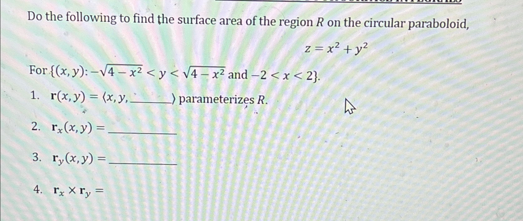 Solved Do the following to find the surface area of the | Chegg.com