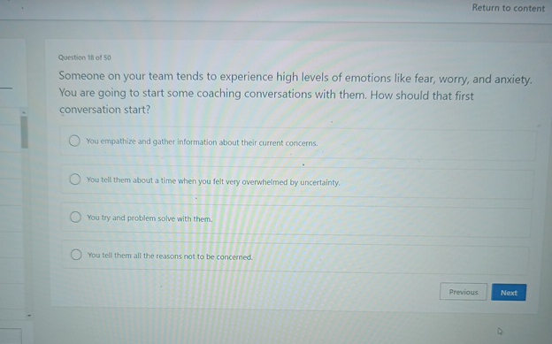 Solved Return to contentQuestion 18 ﻿of 50Someone on your | Chegg.com