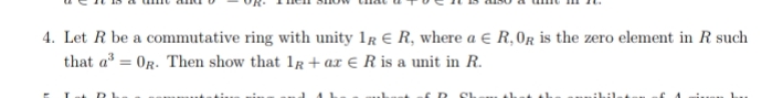 Solved Let R ﻿be a commutative ring with unity 1RinR, where | Chegg.com