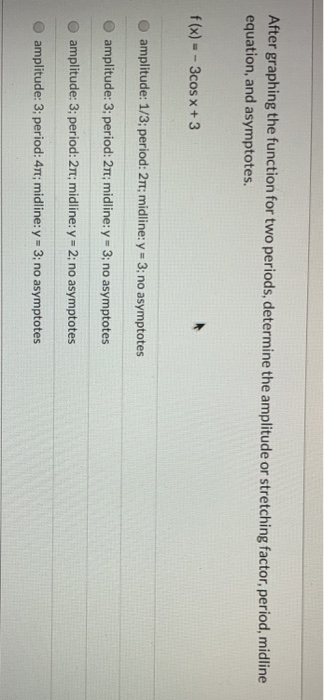 Solved After graphing the function for two periods, | Chegg.com