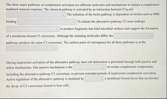 Solved The three major pathways of complement activation ses | Chegg.com