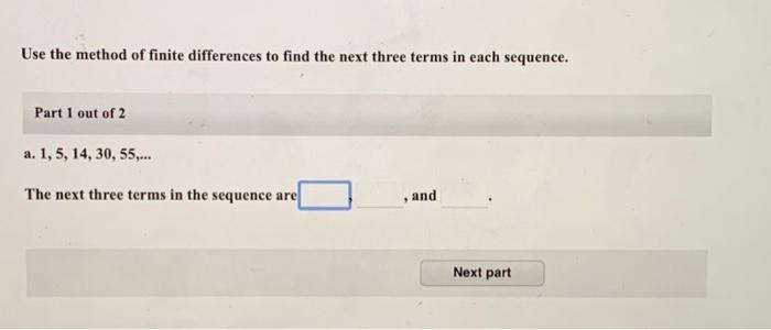 Solved Use the method of finite differences to find the next | Chegg.com