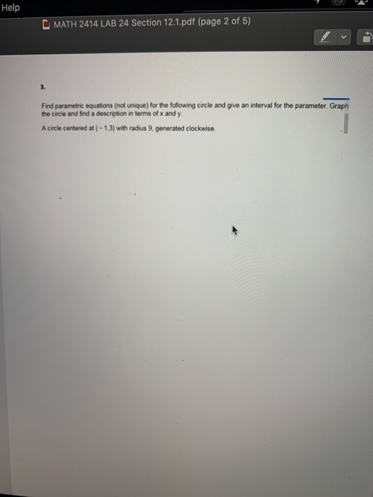 Solved D MATH 2414 LAB 24 Section 12.1.pdf (page 1 of 5) | Chegg.com