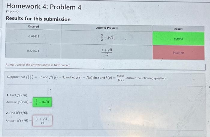 Solved Homework 4 Problem 4 1 Point Results For This