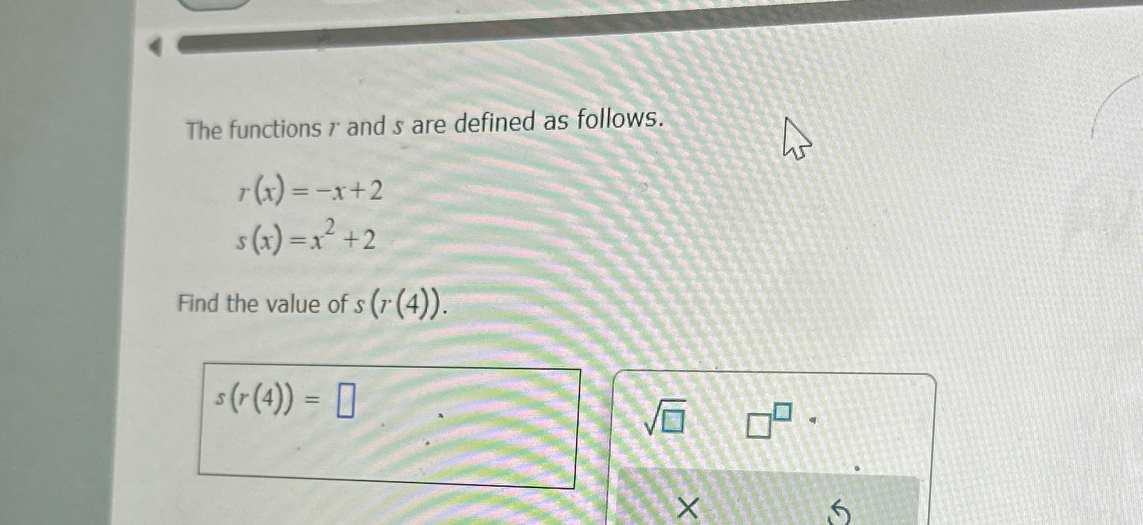 Solved The functions r ﻿and s ﻿are defined as | Chegg.com