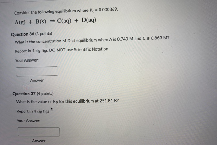 Solved Consider the following equilibrium where Kc = | Chegg.com