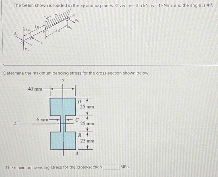 Solved The beam shown is loaded in the xy and xz planes. | Chegg.com